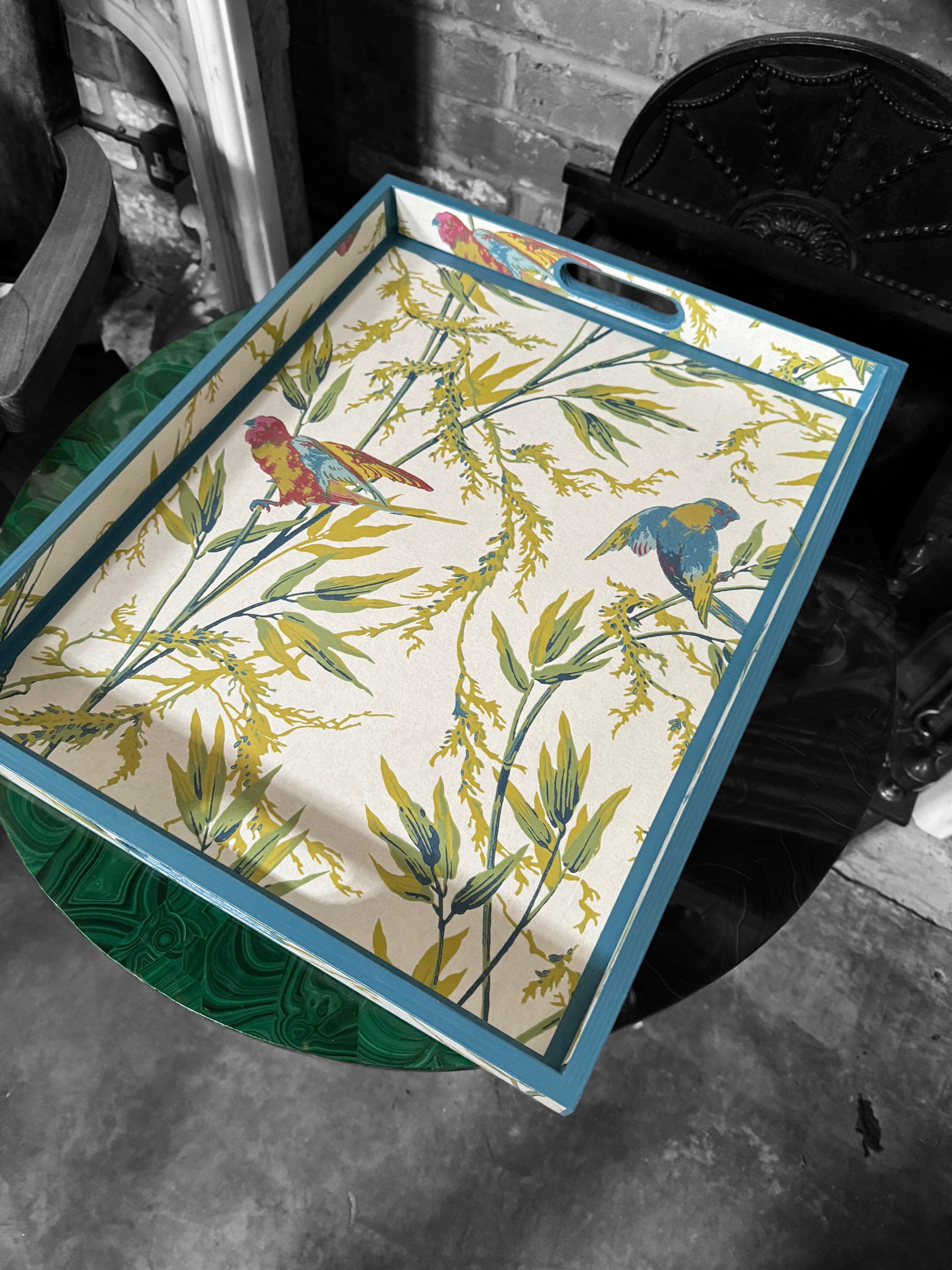 Beatrice Bloom London XL Ottoman Tray, Tropical Bird Decor - Bespoke - Etsy