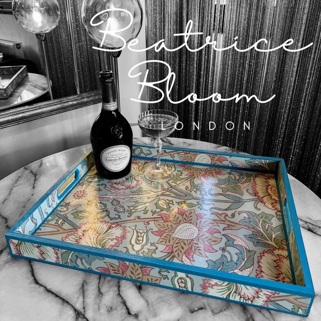 William Morris Pink and Rose Handmade Decoupage Tray, Beatrice Bloom ...