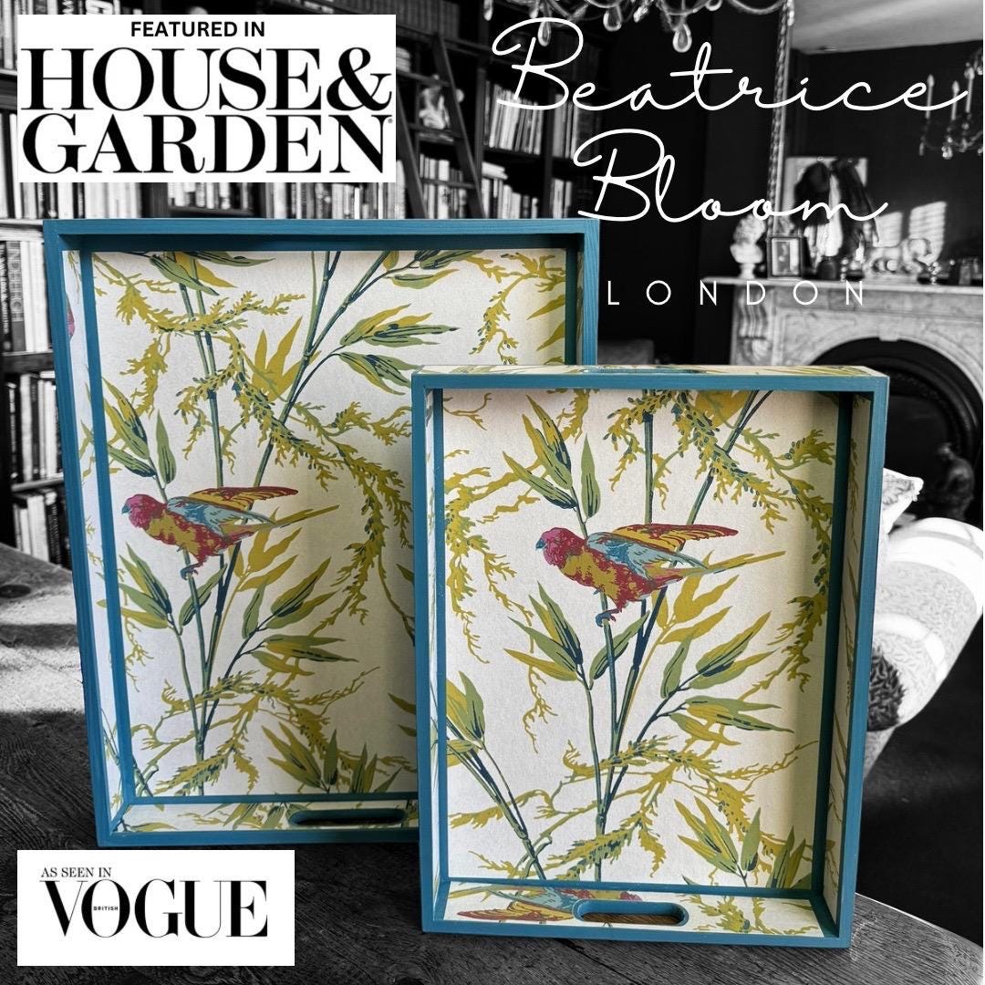 Beatrice Bloom London XL Ottoman Tray, Tropical Bird Decor - Bespoke - Etsy