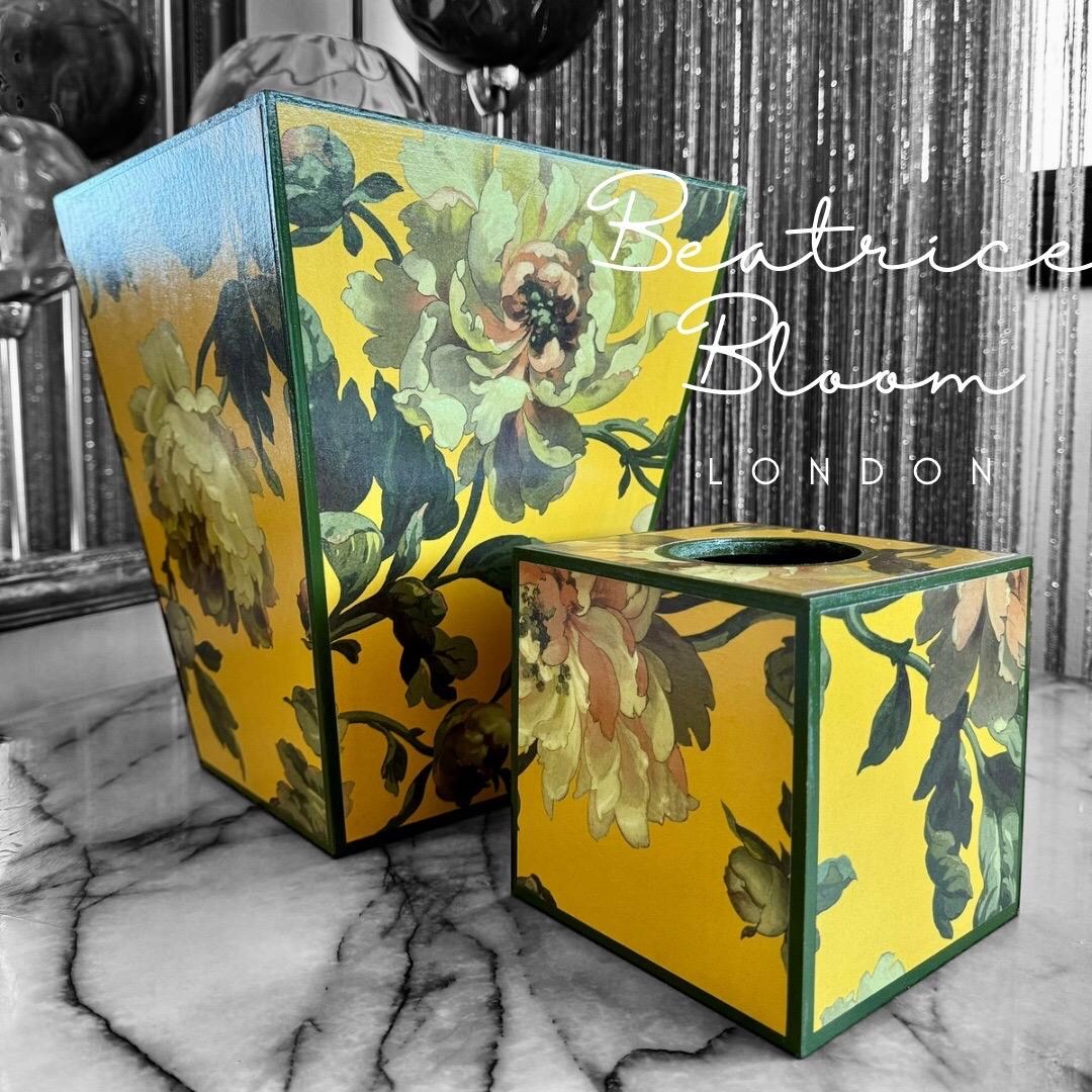Handmade Decoupage Waste Basket & Tissue Box, Peoneden House of Hackney ...