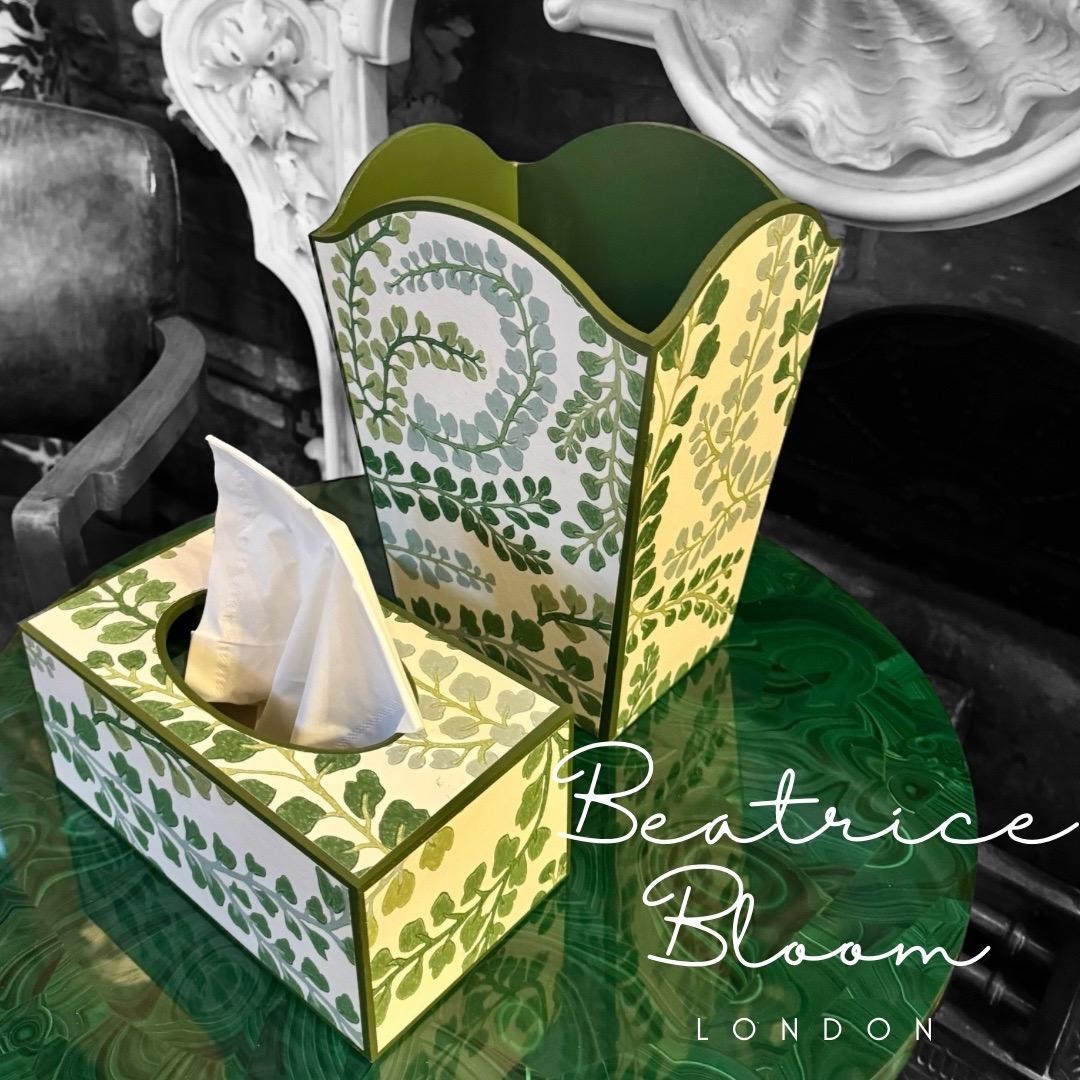 Barnes Waste Paper Bin & Rectangle Tissue Box Cover - Matching Set in ...
