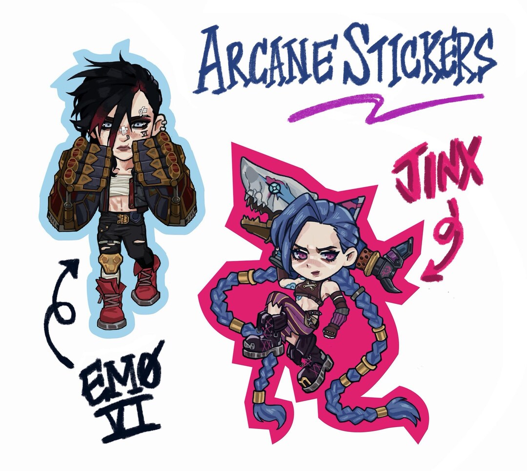 Jinx Emo Vi Arcane Sticker - Etsy UK