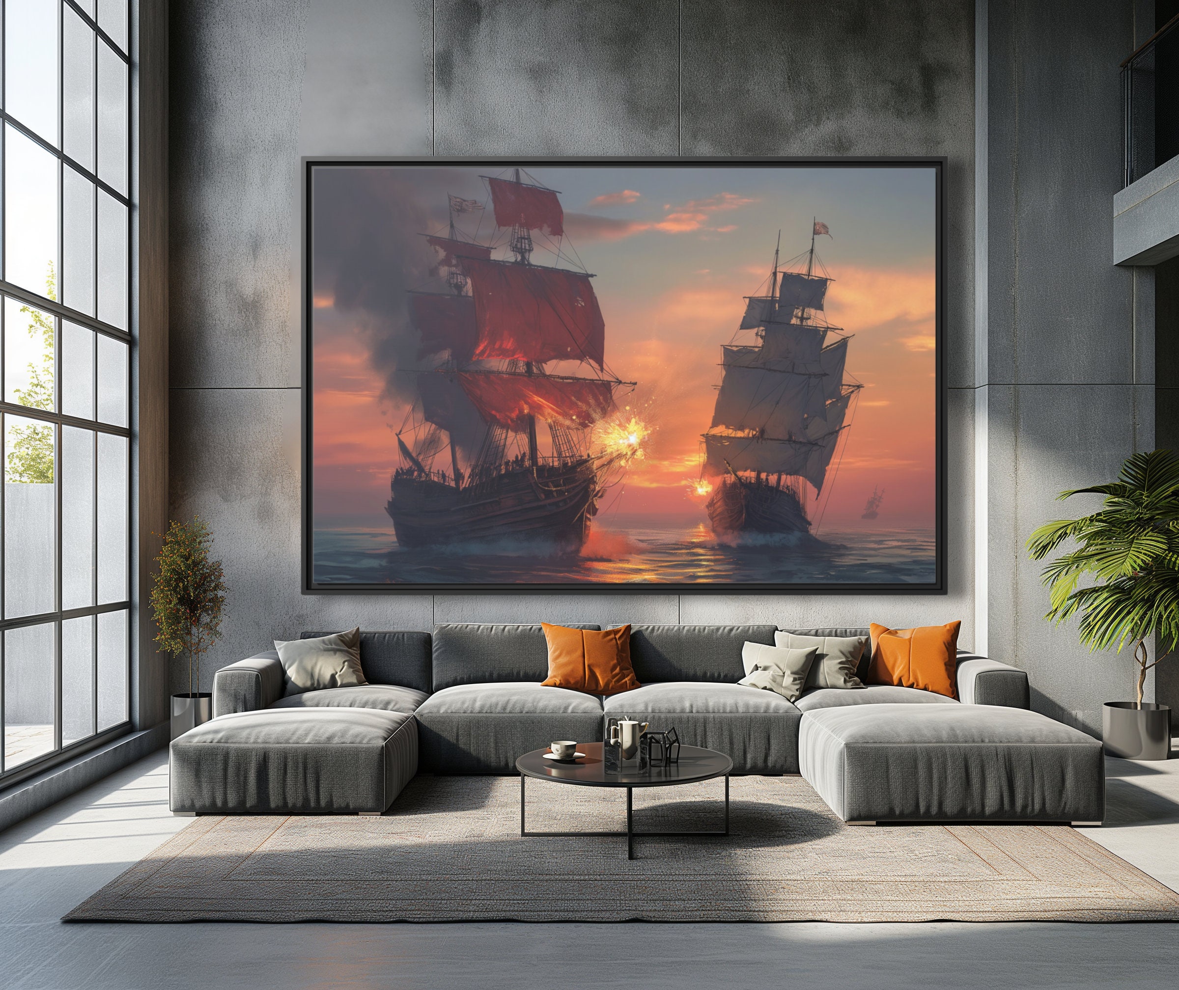 Pirate Ship Decor, Fantasy Wall Art, Sea of Thieves Canvas, Ghost ...