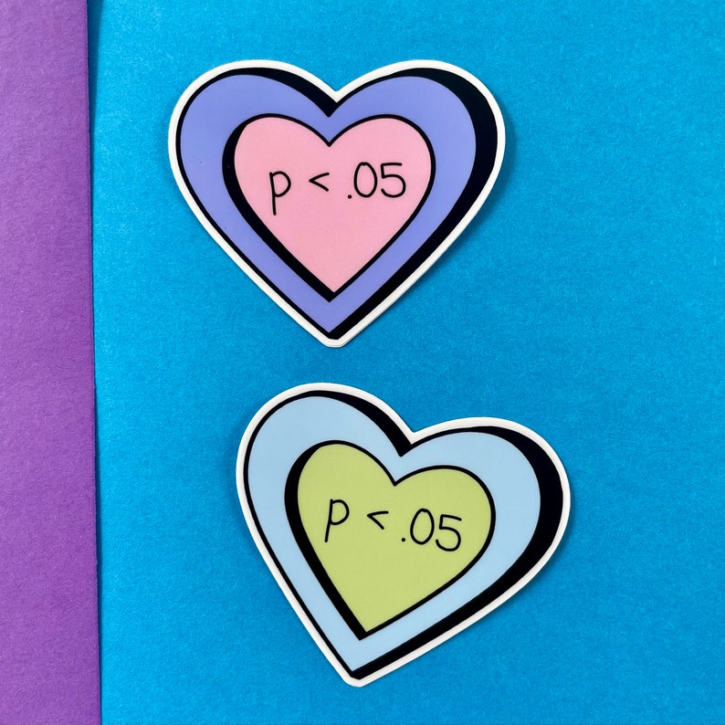 P-value Heart Sticker, P.05 Heart Sticker, Statistics Sticker ...