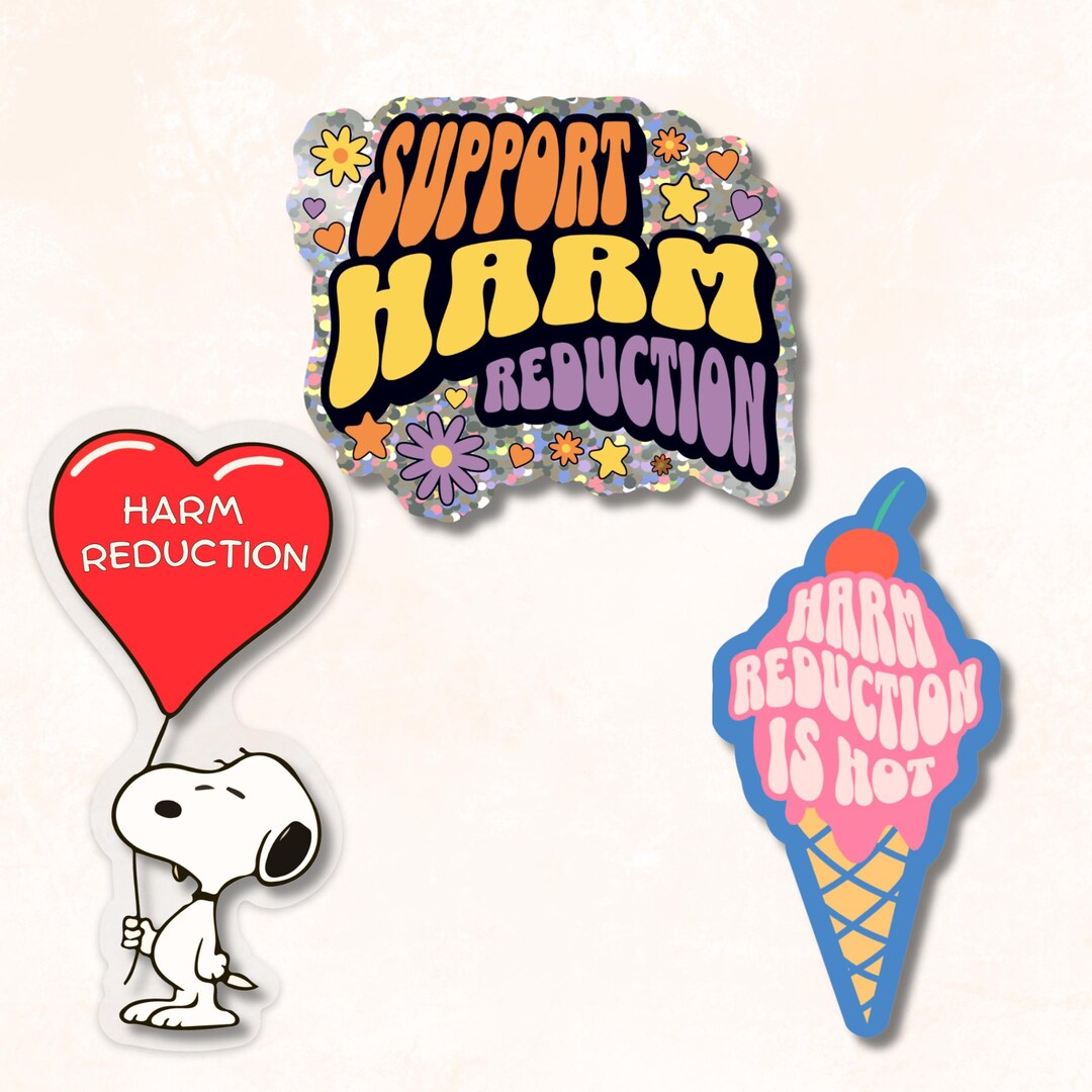Harm Reduction Sticker Pack, Support Harm Reduction Sticker, Harm ...