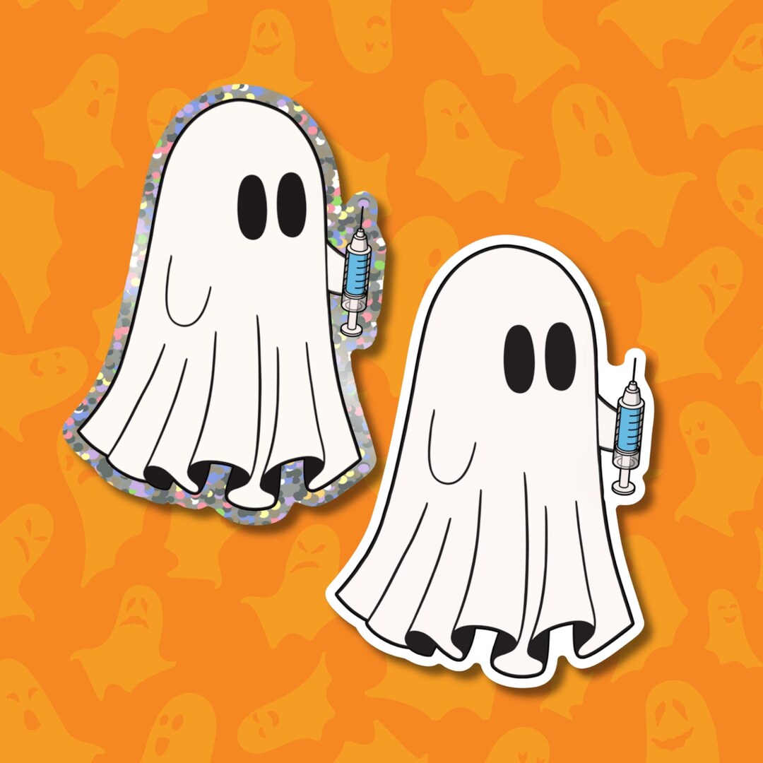 Ghost Vaccine Halloween Sticker, Gift for Nurse, Public Health Student ...