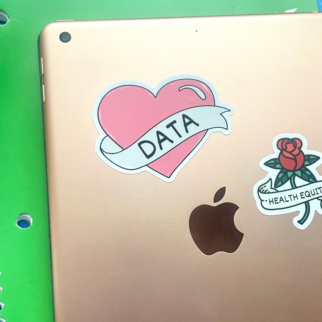 DATA Heart Sticker, Data Sticker, Traditional Tattoo Heart Data Sticker ...
