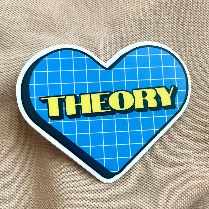 Theory Heart Glitter Sticker: Research Gift - Etsy