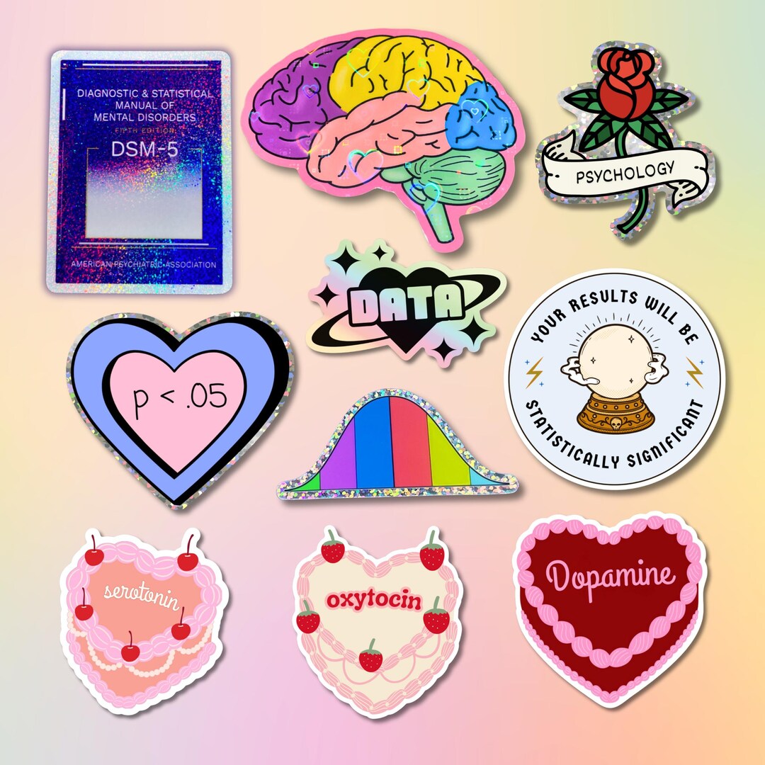 Psych Sticker Pack, Gift for Psychology Major, Clinical Psychologist ...