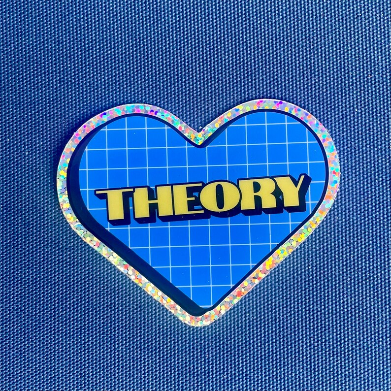 Theory Heart Glitter Sticker: Research Gift - Etsy