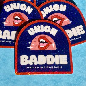 Union Baddie United We Bargain Glitter Sticker, Union Sticker, Pro ...