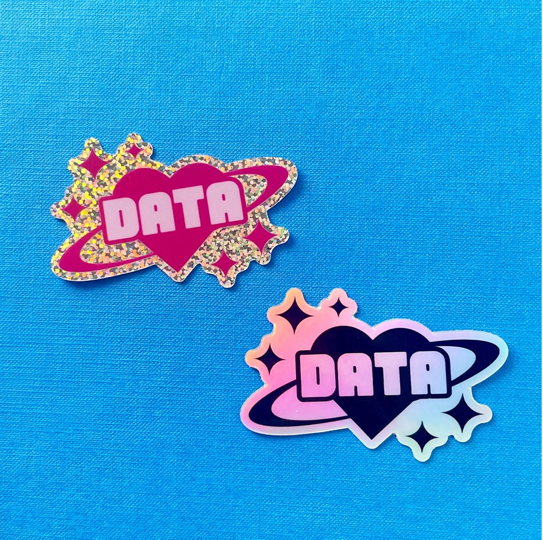 DATA Spacey Sticker, Glitter Data Sticker, Glitter STEM Sticker, Data ...
