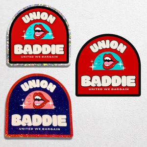 Union Baddie United We Bargain Glitter Sticker, Union Sticker, Pro ...