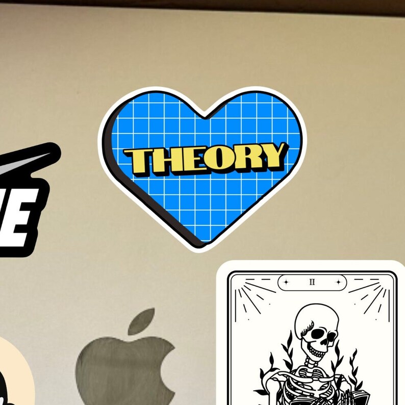 Theory Heart Glitter Sticker: Research Gift - Etsy