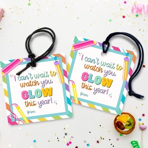 Glow Stick Student Welcome Gift Tag, Back to School, Open House Favor ...