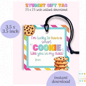 Cookie Student Welcome Gift Tag, Smart Cookie Back to School, Open ...