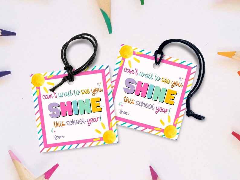 Shine Student Welcome Gift Tag, Sunshine Back to School, Open House ...