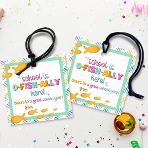 Goldfish Student Welcome Gift Tag, O-fish-ally Back to School, Open ...