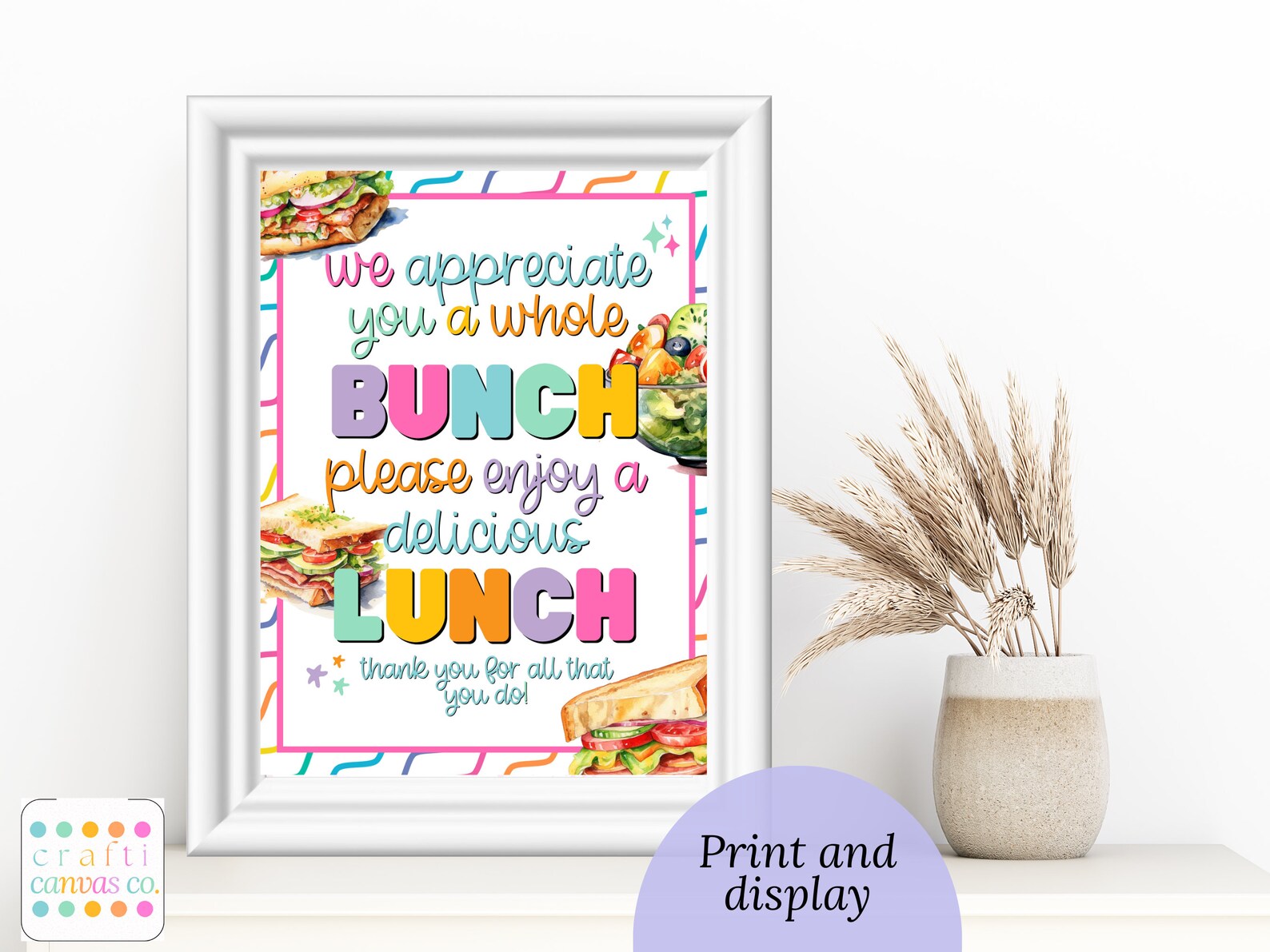 Lunch Appreciation 8x10 Printable Sign, Teacher Employee Appreciation ...