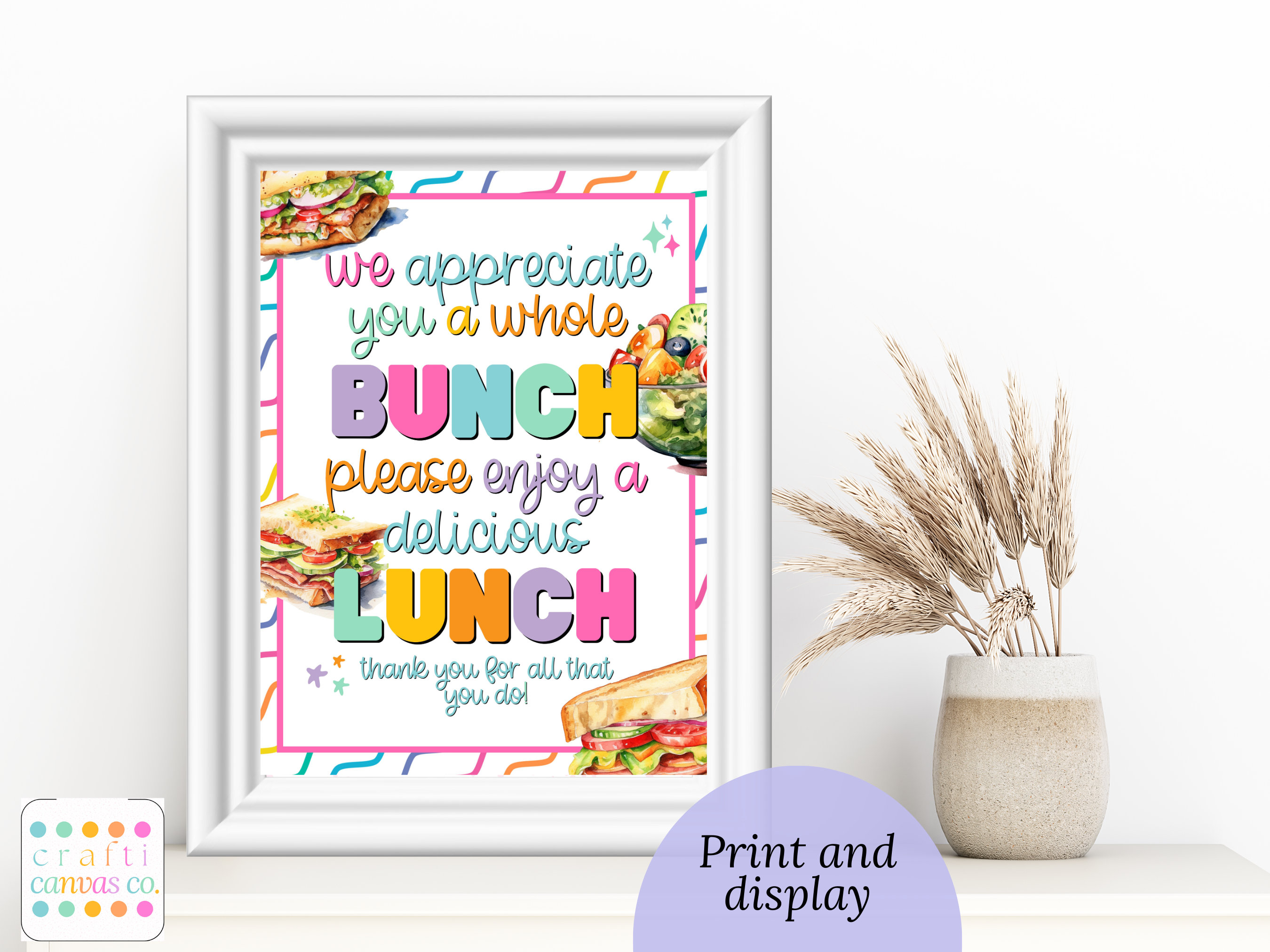 Lunch Appreciation 8x10 Printable Sign, Teacher Employee Appreciation ...