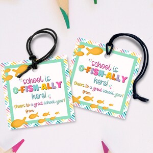 Goldfish Student Welcome Gift Tag, O-fish-ally Back to School, Open ...