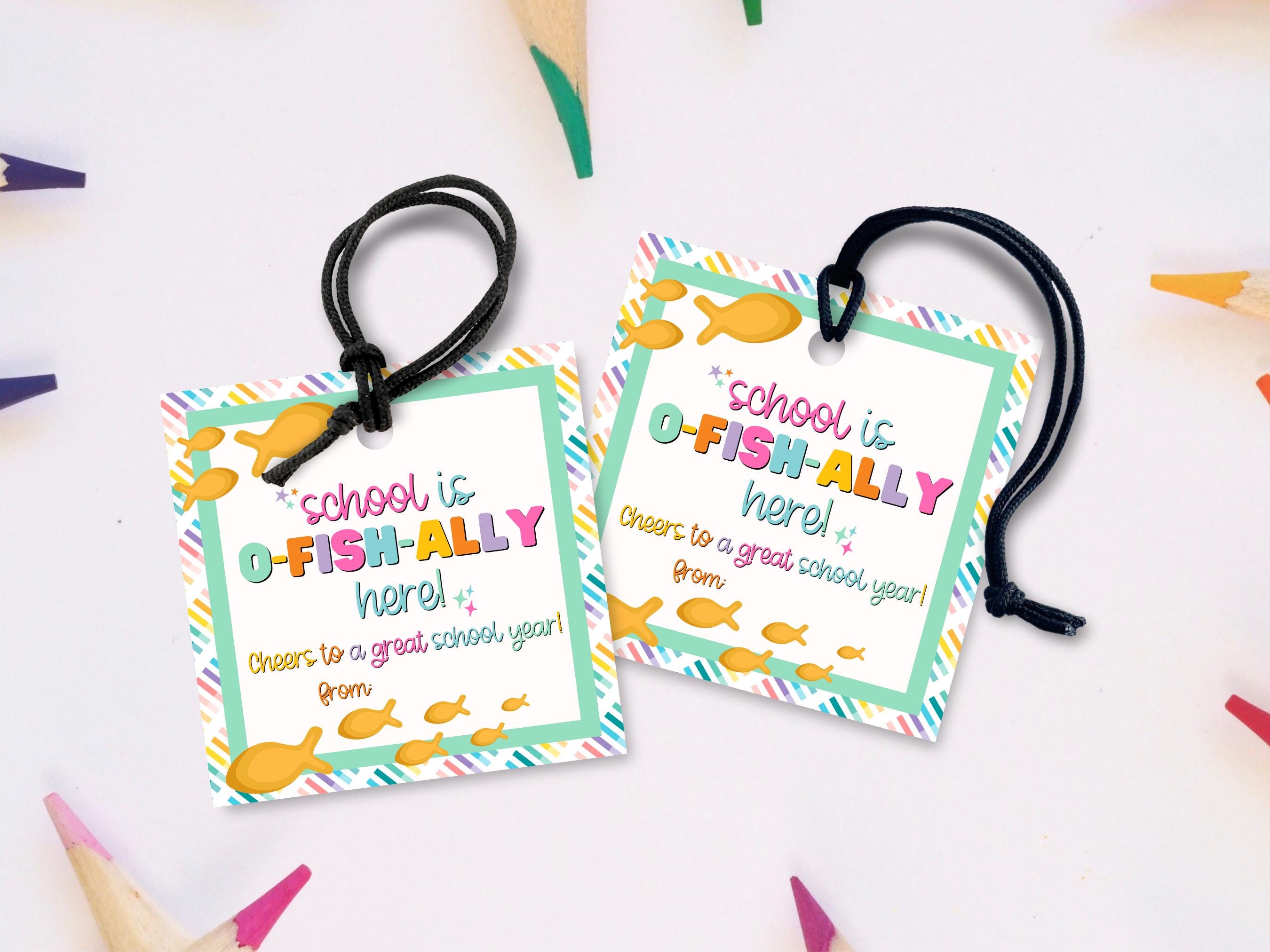 Goldfish Student Welcome Gift Tag, O-fish-ally Back to School, Open ...