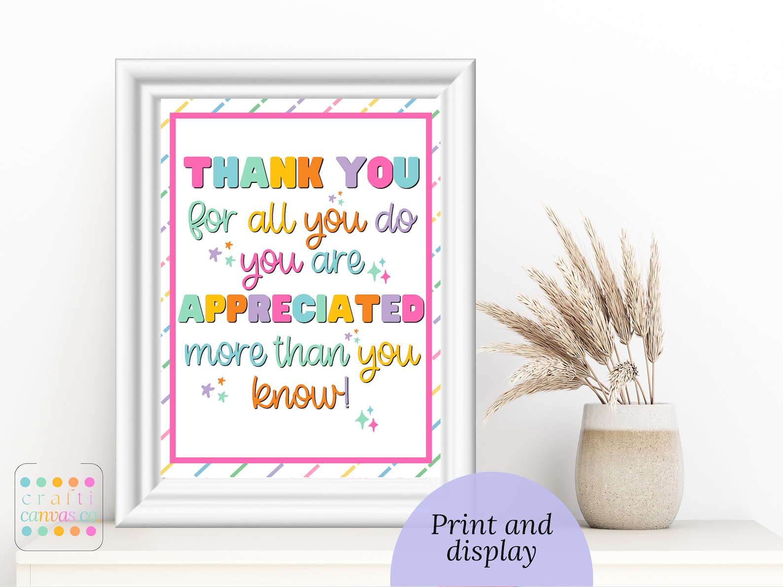 Colorful Teacher Appreciation 8x10 Printable Sign, PTO PTA Instant ...