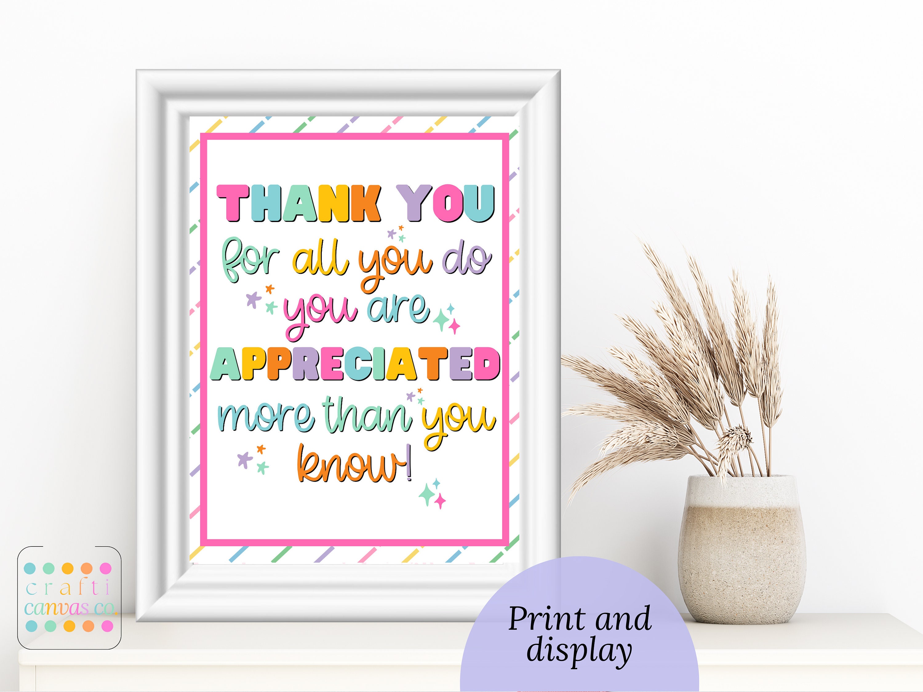 Colorful Teacher Appreciation 8x10 Printable Sign, PTO PTA Instant ...