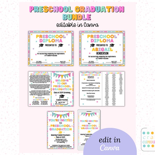 Preschool Graduation Program - Etsy