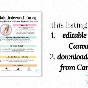 Customizable Tutoring Services Flyer Template, Editable in Canva ...