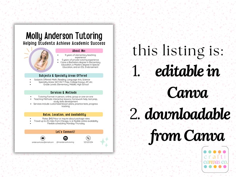 Customizable Tutoring Services Flyer Template, Editable in Canva ...