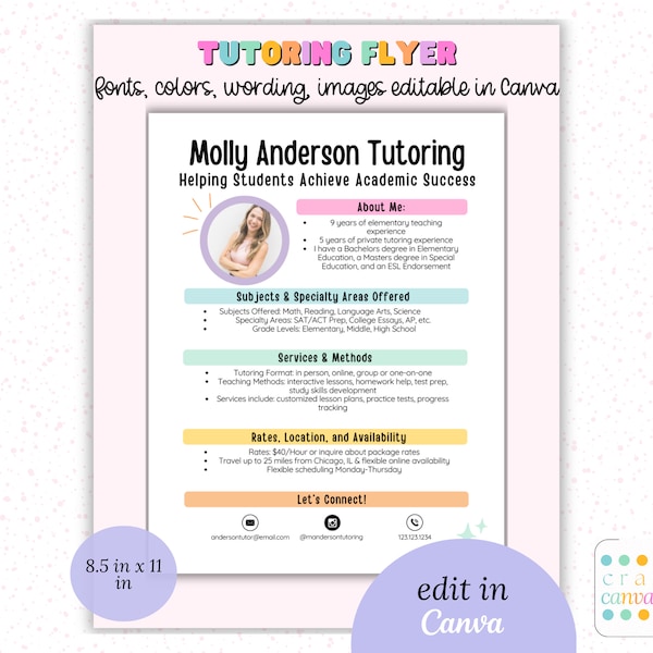 Tutoring Flyer - Etsy