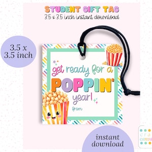 Popcorn Student Welcome Gift Tag, Teacher Back to School, Open House ...