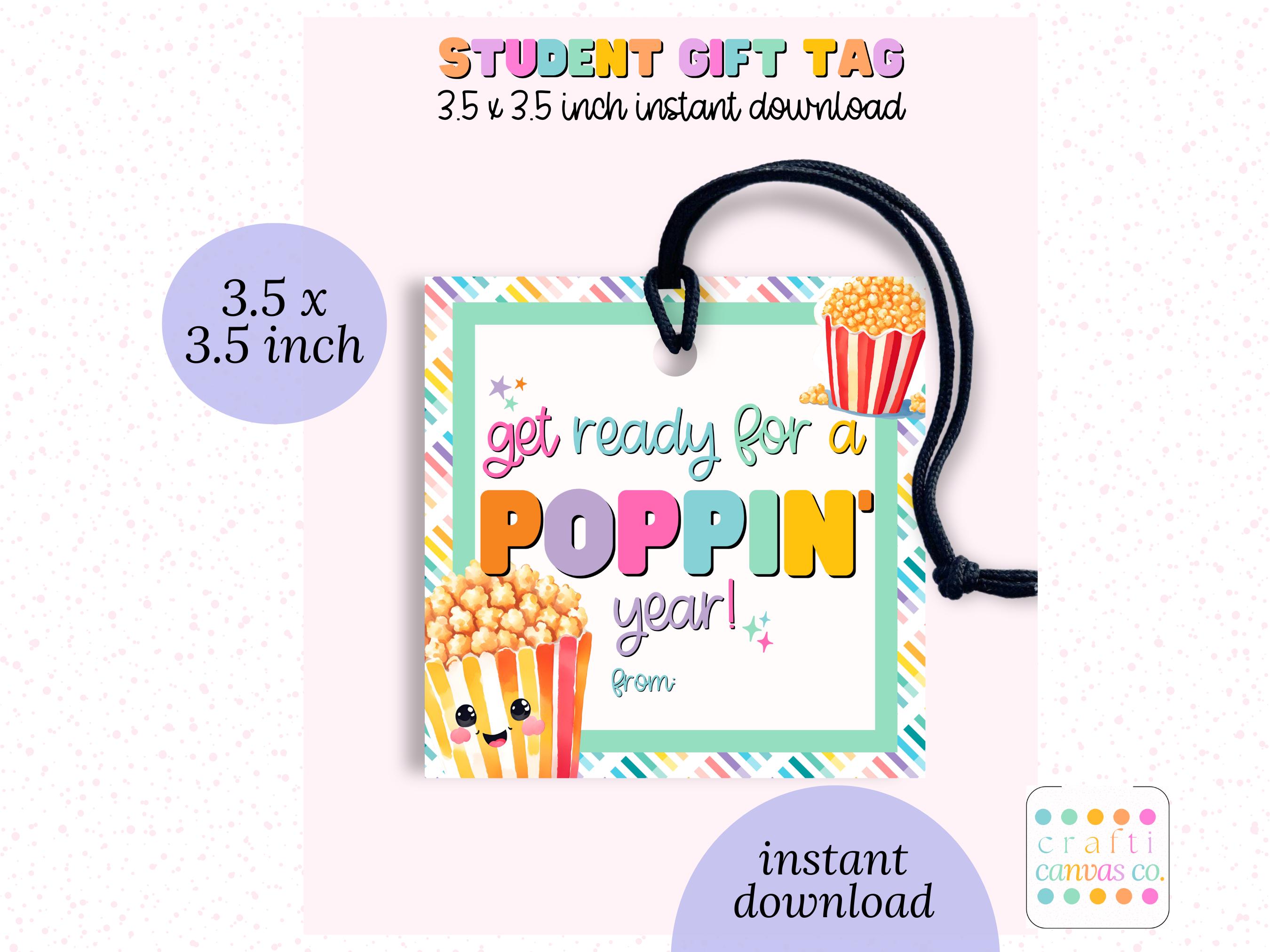 Popcorn Student Welcome Gift Tag, Teacher Back to School, Open House ...