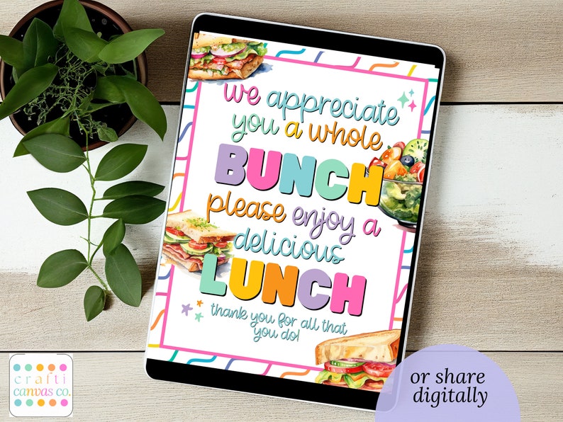 Lunch Appreciation 8x10 Printable Sign, Teacher Employee Appreciation ...