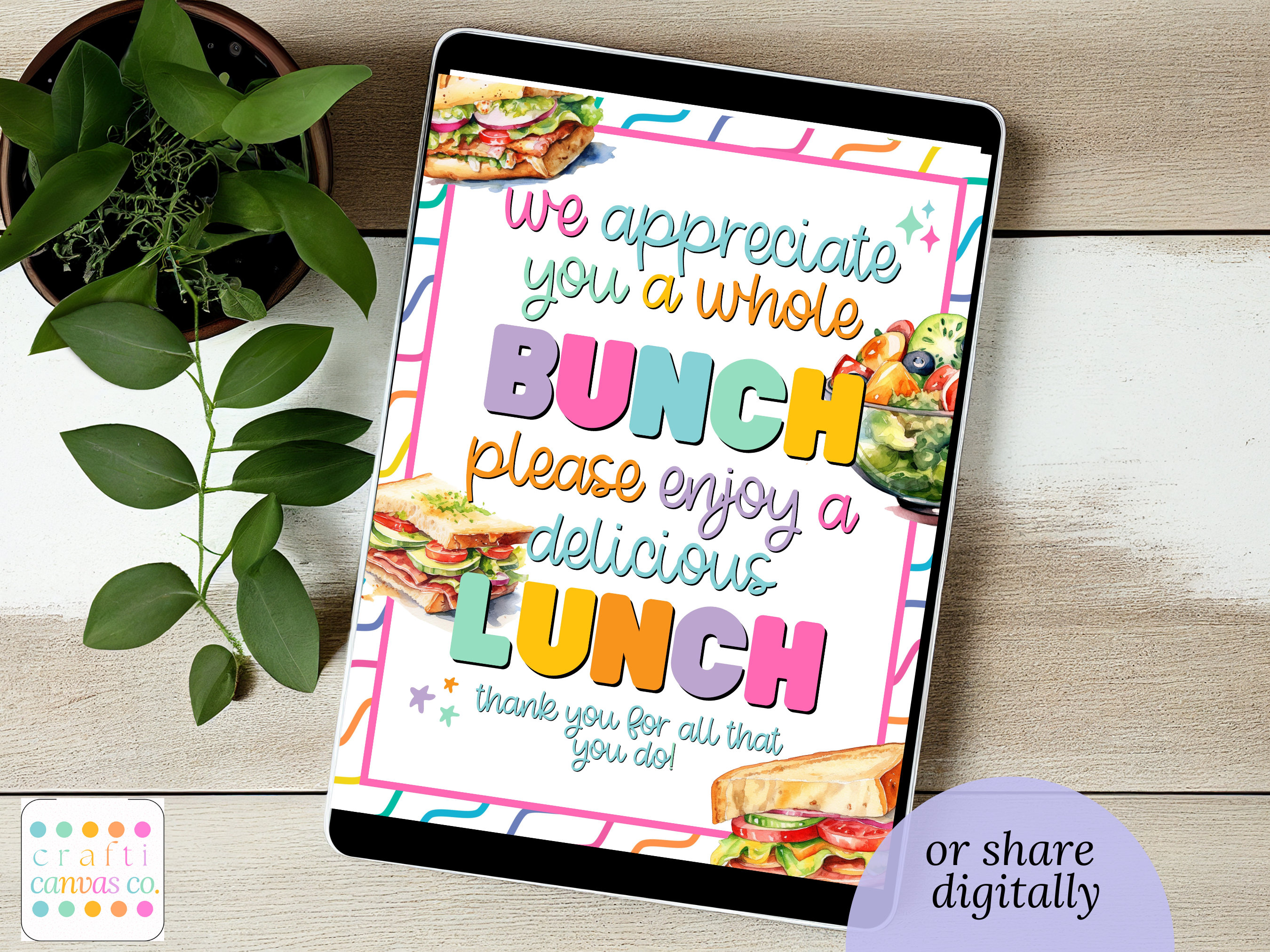 Lunch Appreciation 8x10 Printable Sign, Teacher Employee Appreciation ...