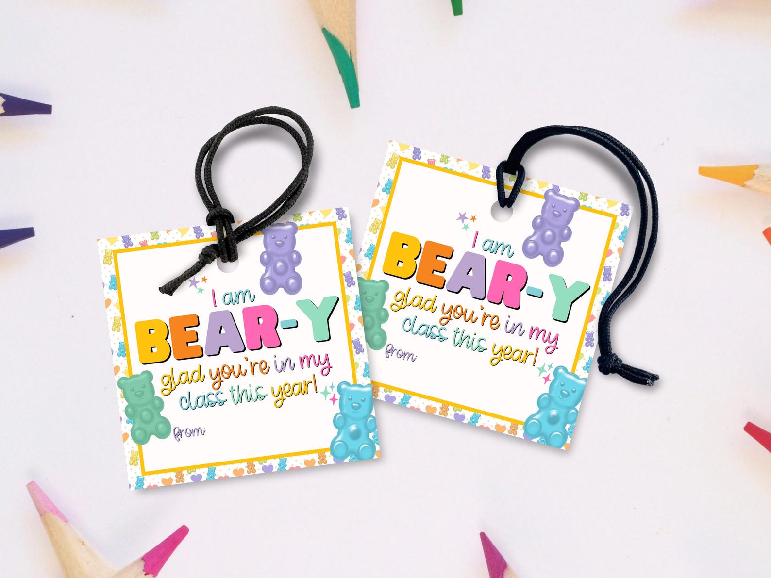 Gummy Bear Student Welcome Gift Tag, Back to School, Open House Favor ...