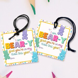 Gummy Bear Student Welcome Gift Tag, Back to School, Open House Favor ...