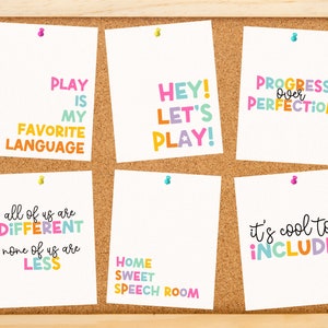 Speech Therapy Room Prints, Set of 9 Pediatric Therapy Posters ...
