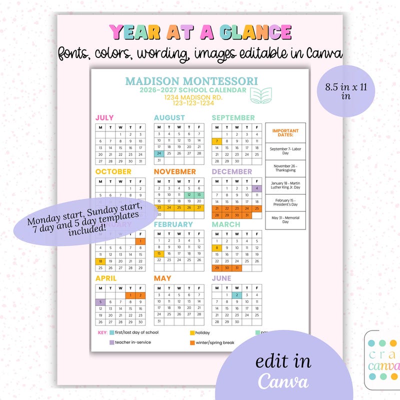 Fillable Calendar 2026 2027 - Etsy