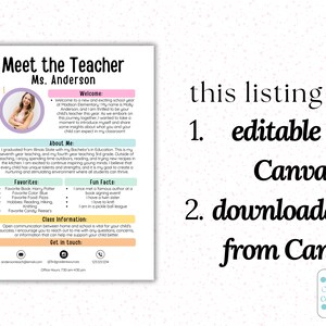 Meet the Teacher Template, Editable Teacher Introduction, Back to ...
