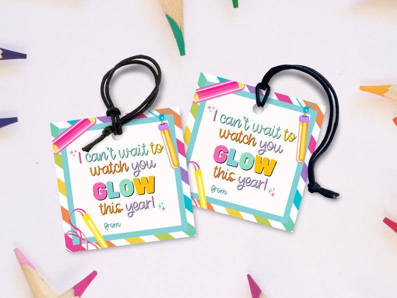 Glow Stick Student Welcome Gift Tag, Back to School, Open House Favor ...