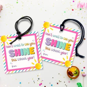 Shine Student Welcome Gift Tag, Sunshine Back to School, Open House ...