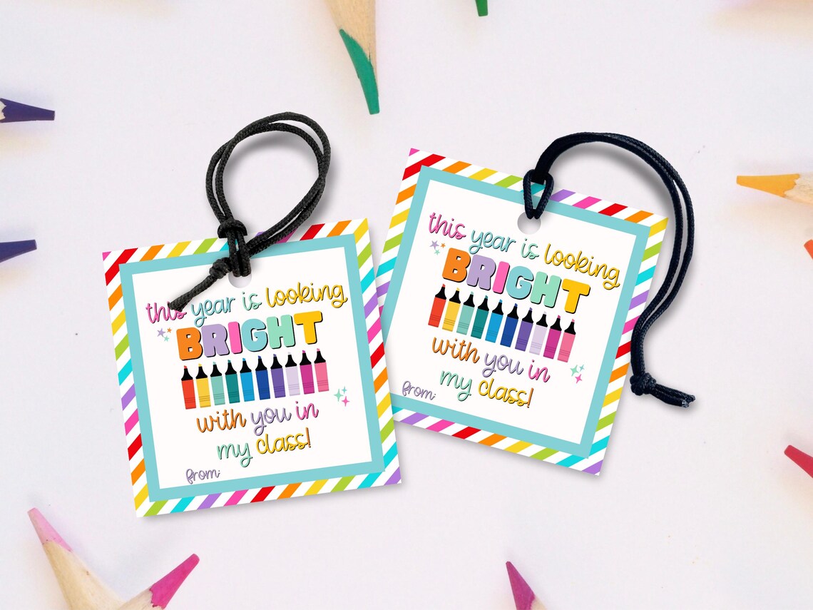 Highlighter Student Welcome Gift Tag, Looking Bright Back to School ...