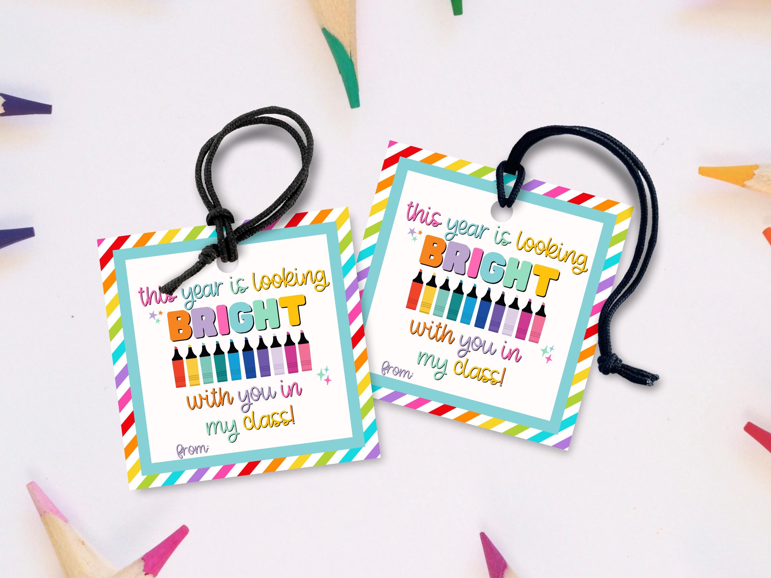 Highlighter Student Welcome Gift Tag, Looking Bright Back to School ...