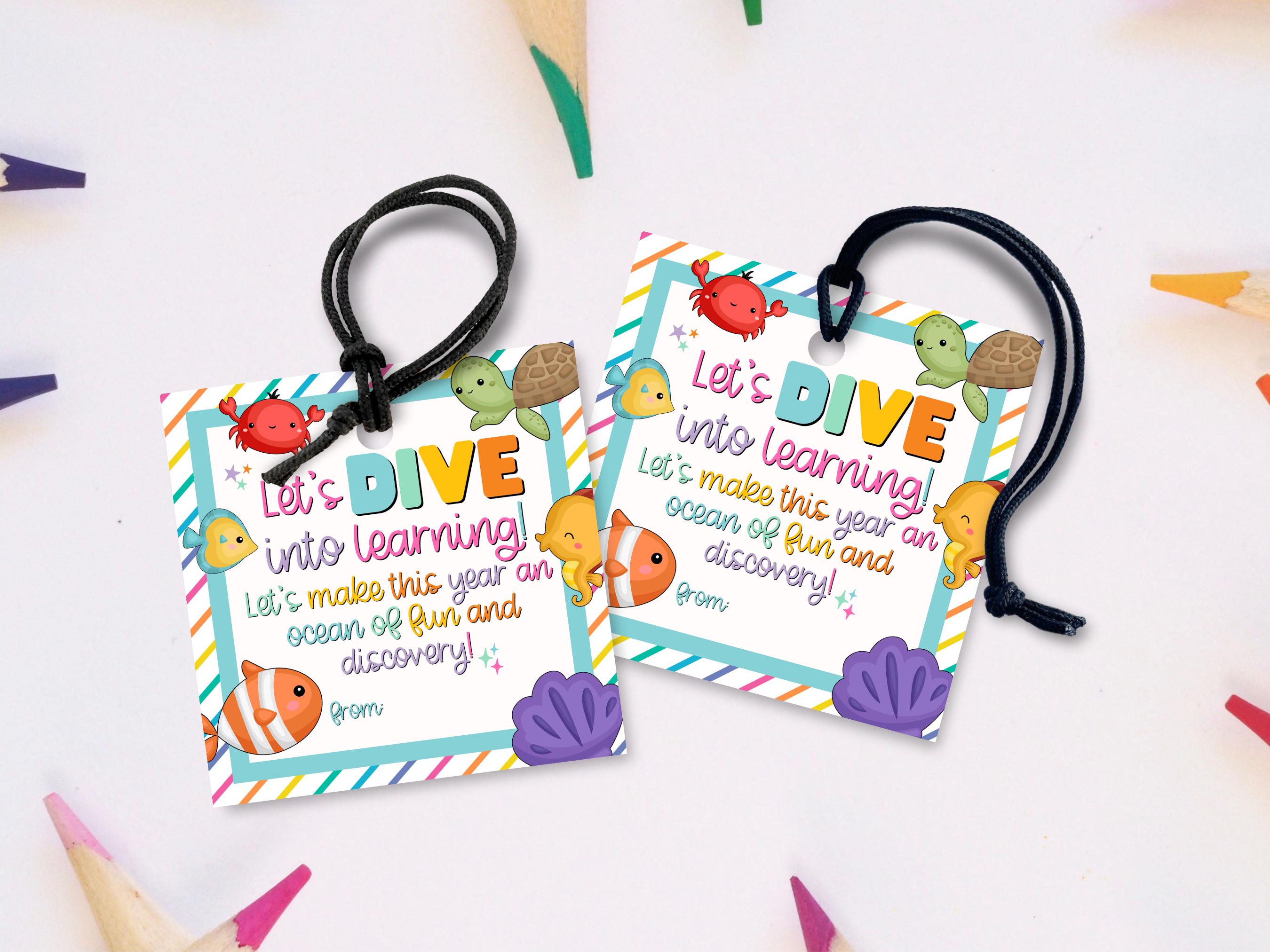 Ocean Student Welcome Gift Tag, Sea Creatures Back to School, Dive Into ...