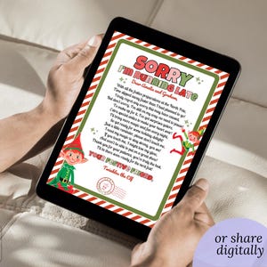Elf Arrival Letter, Sorry I'm Running Late Editable Canva Letter for ...