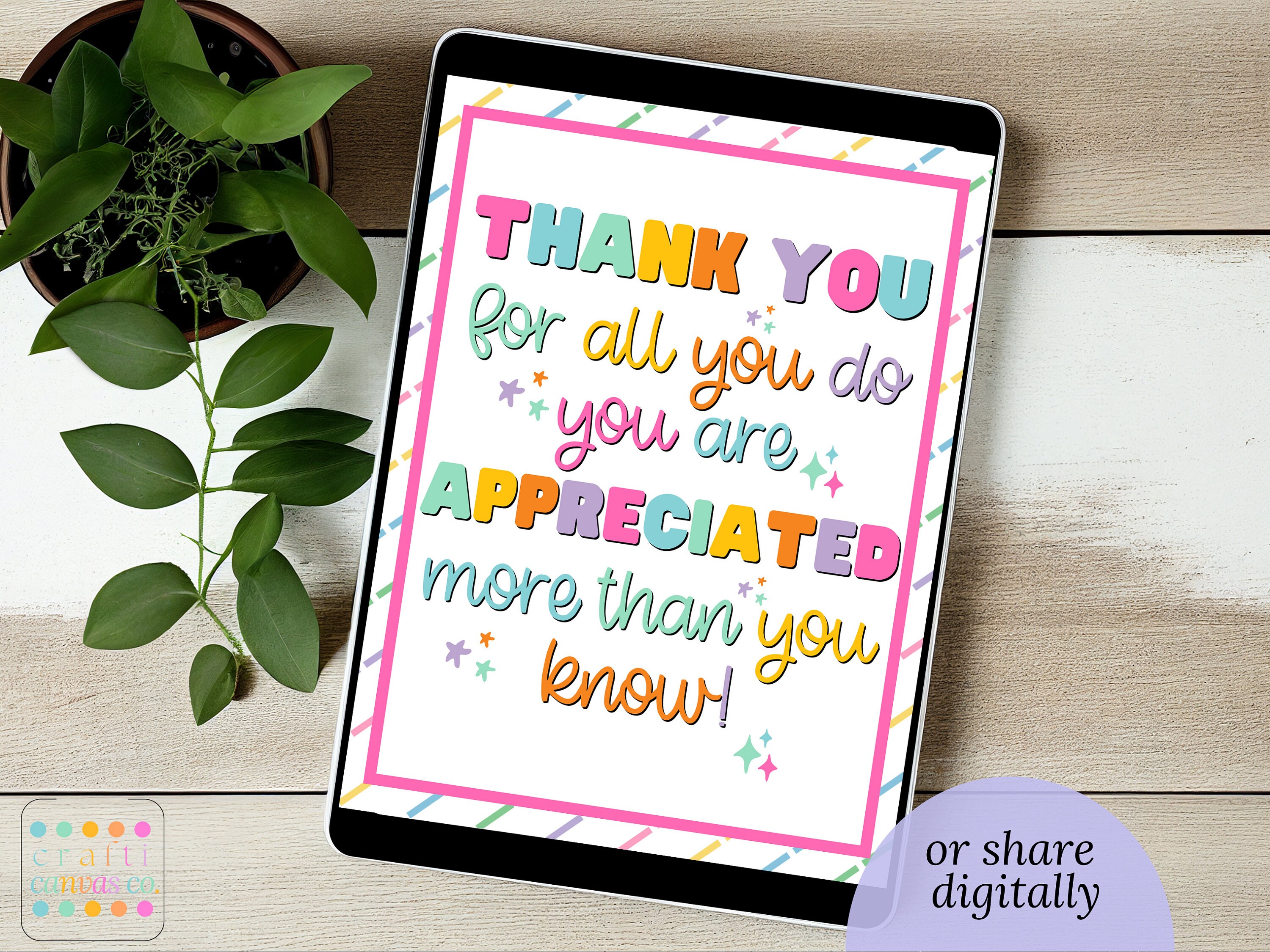Colorful Teacher Appreciation 8x10 Printable Sign, PTO PTA Instant ...