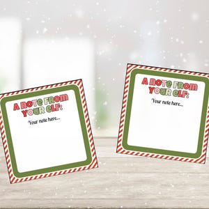Elf Editable Canva Note, Customizable Christmas Card Template, Letter ...