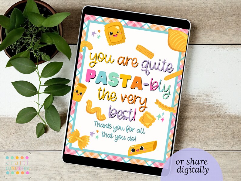 Pasta Teacher Appreciation 8x10 Printable Sign, Luncheon Instant ...